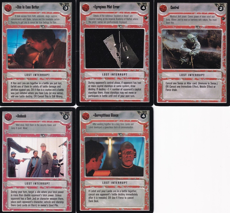 1997 DECIPHER STAR WARS CCG 10 CARD LOT. | eBay