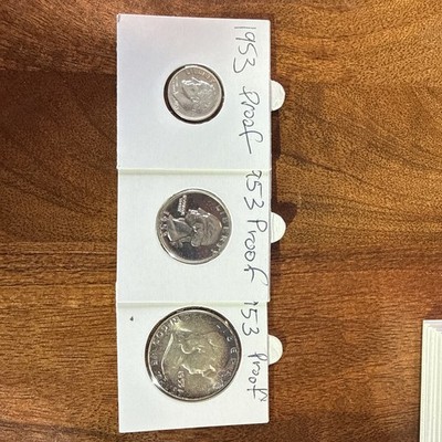 1953 Partial Silver Proof Set Proof Dime Proof Quarter Proof Half ...