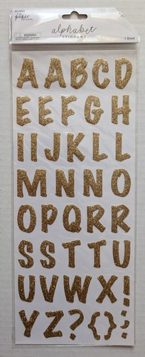 Gold Glitter Alphabet Letters Scrapbooking Stickers By The Paper Studio ...
