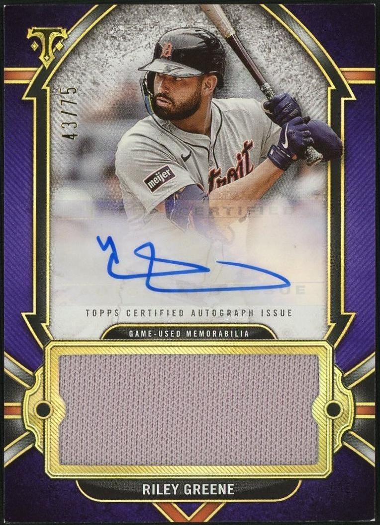 2024 Topps Triple Threads - Autograph Single Jumbo Relics Riley Greene ...