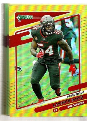 (25) 2021 Donruss Premium GOLD Holo Press Proof #105 LAVONTE DAVIS Lot ...