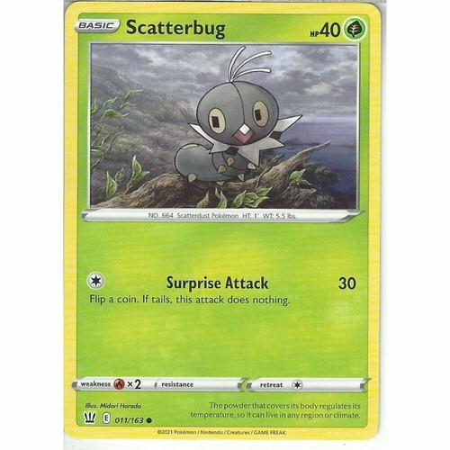 011/163 Scatterbug | Common | Pokemon Trading Card Sword & Shield ...