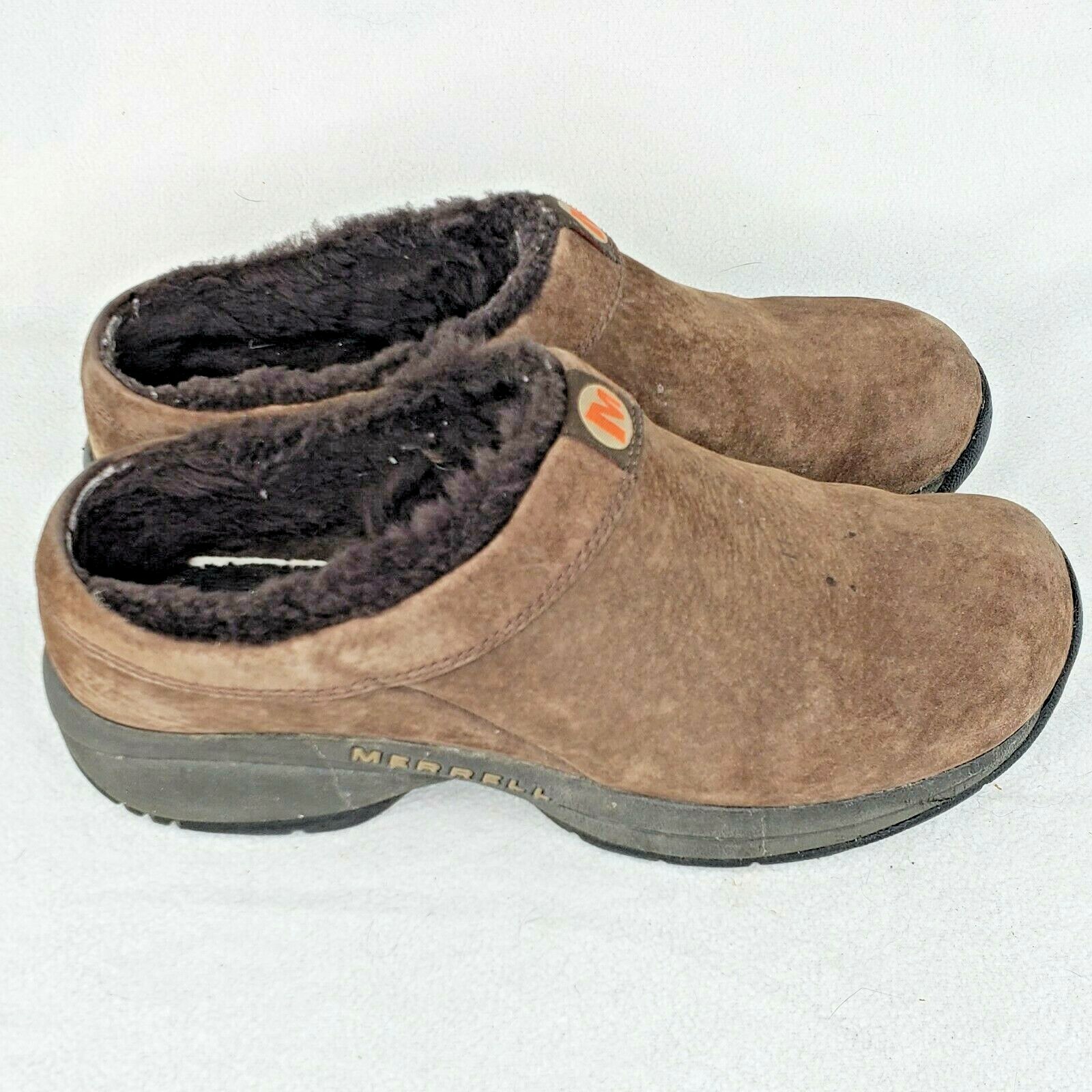 Merrell Primo Chill Chocolate Brown Suede Slides Clogs J63258 Size US 7 ...