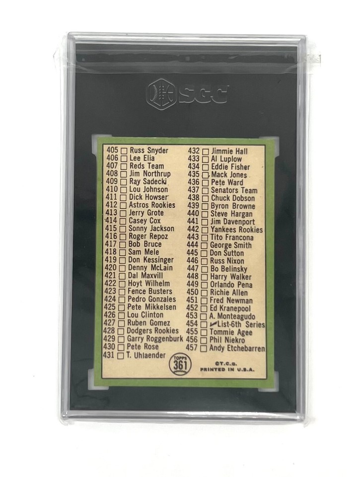1967 Topps #361 Checklist Feat. Roberto Clemente SGC 7.5 NM+ | eBay