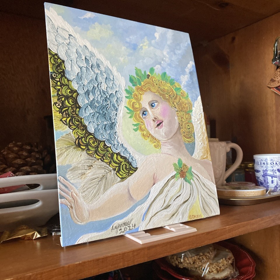 Oleo Sobre Lienzo, Querubín Del Siglo 21 De Mabelyn J Recinos | eBay