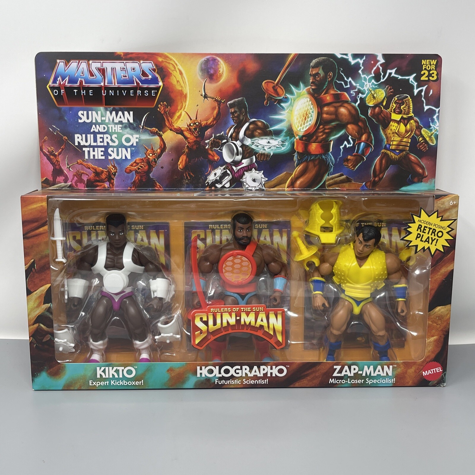 MOTU Origins Rulers of the Sun Man KIKTO HOLOGRAPHO ZAP-MAN 3-PACK ...