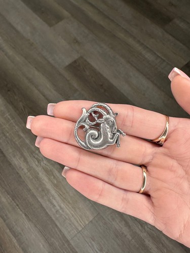 Cini Sterling Silver Zodiac Sign Capricorn Brooch | eBay