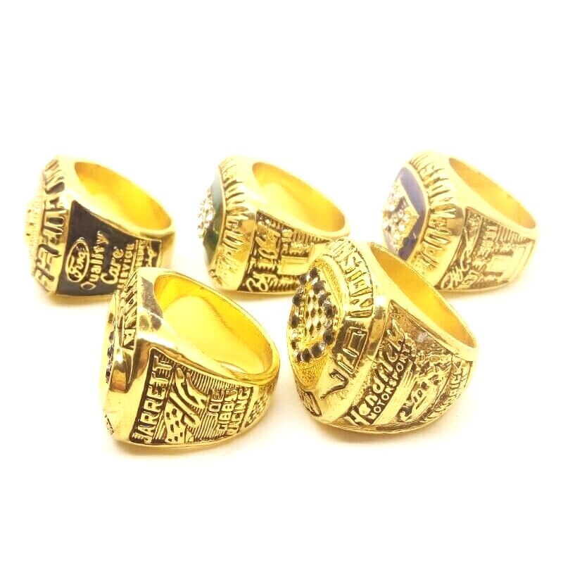 5 Pcs Set Rings NASCAR Winston Cup Series Daytona Racing Gold Pack Ring ...