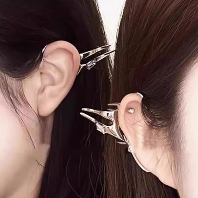 NEW Minimalist Style Silver Color Fairy Smooth Metal Ear Clip For Women ...