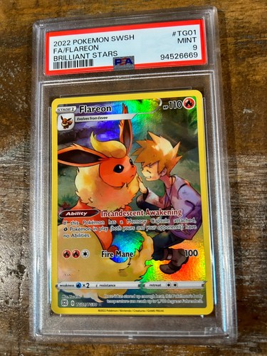 POKEMON 2022 Brilliant Stars Full Art FLAREON #TG01 PSA 9 Mint RARE 2 ...