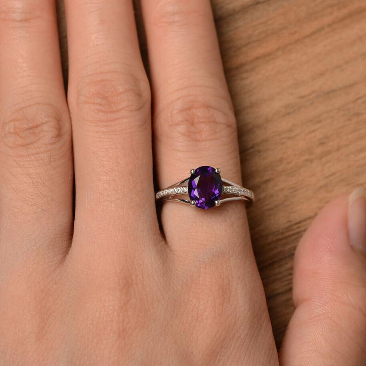Amethyst Rings Vintage Silver Ring Engagement Rings February Birthstone ...