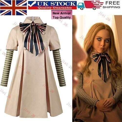 M3GAN Cosplay Costume Set Girl Megan AI Doll Robot Halloween Party UK ...