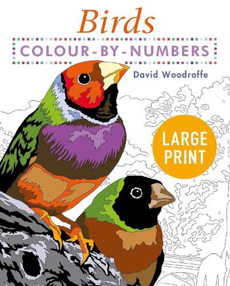 Large Print Colour by Numbers Birds: Easy-to-Read by David Woodroffe ...
