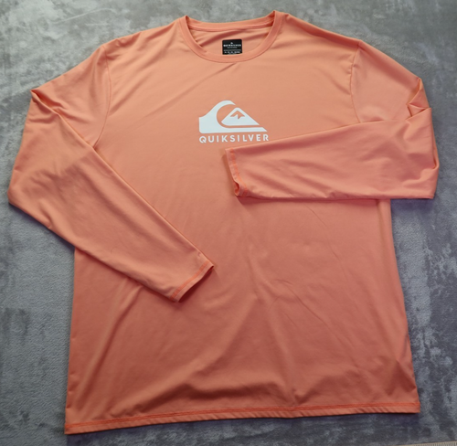 Quicksilver Rash Guard Men's XL Coral Surfing Bodyboarding Swim Shirt ...