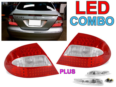 AMG Red/Clear LED Tail + Bumper Side Marker Lights For 2003-09 Mercedes ...