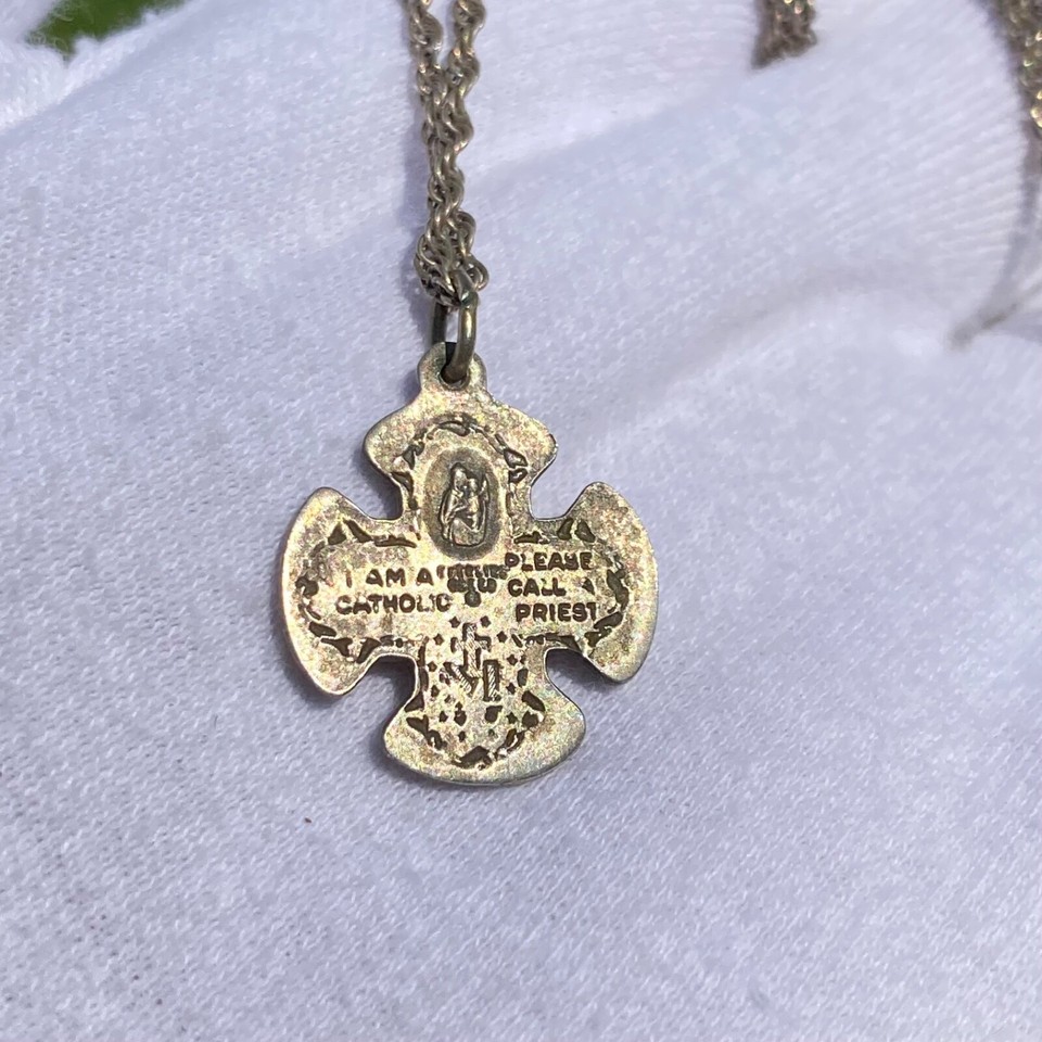 Vintage Creed Sterling Silver I Am A Catholic Cross Metal Pendant ...