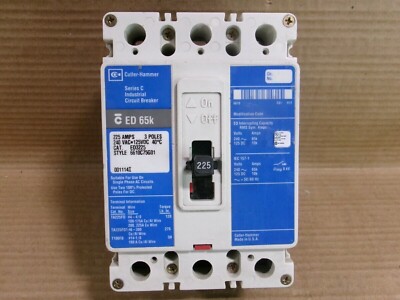 Eaton Cutler Hammer ED ED3225 3 Pole 240V 225 Amp Circuit Breaker | eBay