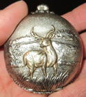 DETAILS QUARTZ POCKET WATCH WITH DEER AND WATCH FOB~JAPAN MOVEMENT | eBay