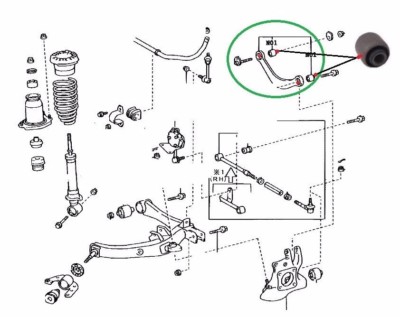 FOR TOYOTA AVENSIS 1.8i 2.0i 2.0TD 2.2TD REAR SWING LATERAL ARM BUSH ...