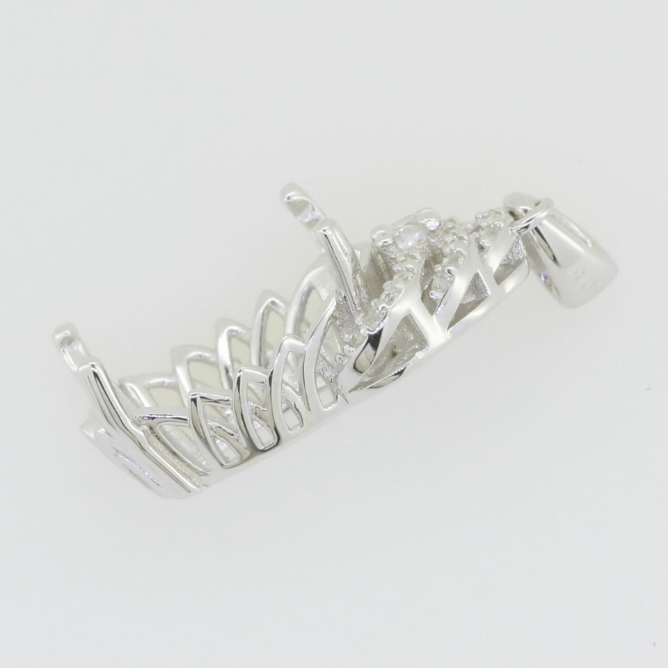 MTO Sterling Silver Semi Mount Pendant Setting Oval 16X12mm Solid Women ...