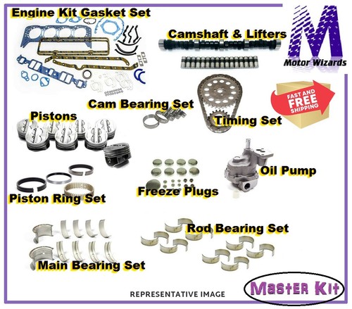 GM Chevy 327 V8 225/250 Marine Engine MASTER Overhaul Rebuild Kit (STD ...