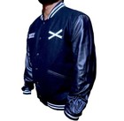 Mens The Weeknd XO Bomber Jacket | Black Wool leather Lettermen Varsity ...