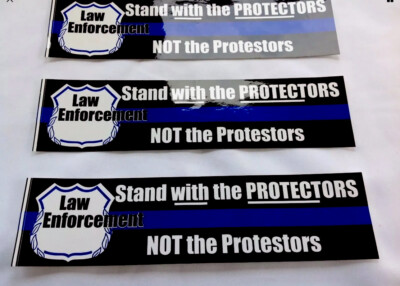 3 - Thin Blue Line Bumper Stickers 15x4 Stand With The Protectors !! | eBay