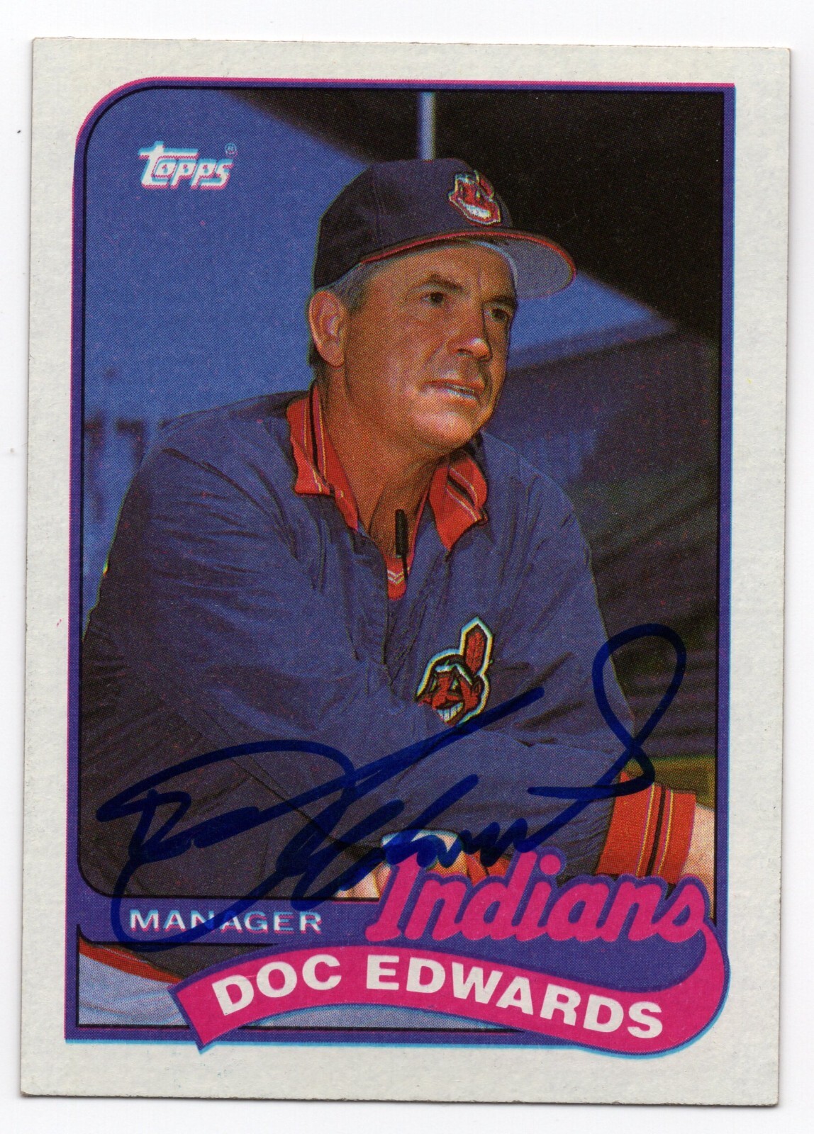 Doc Edwards Autograph On A 1989 Topps - Cleveland Guardians | eBay