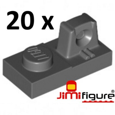 NEW 20 x LEGO 1x2 Modified Plate Hinge w 1 Finger Top Dark Bluish Grey ...