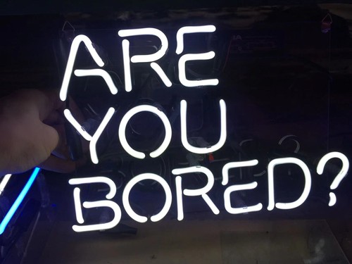 Are You Bored Real Glass Neon Sign Light Party Room Wall Hanging ...