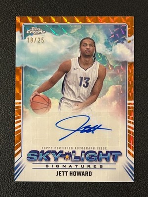 Jett Howard 2024-25 Topps Chrome Auto Sky-Light Orange Geometric /25 ...
