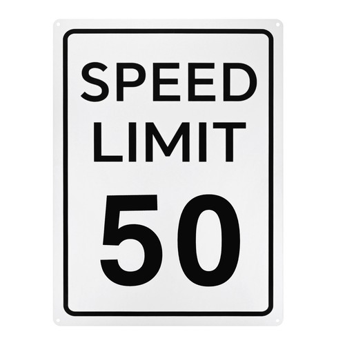 Speed Limit 50 MPH Sign 16" x 12" Aluminum Weather Resistant Traffic ...