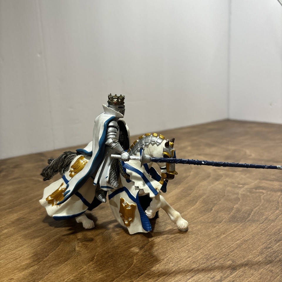 PAPO the medieval era blue dragon Knight King & Horse jousting figurine ...