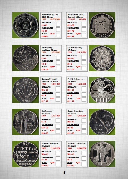 The Fifty Pence Guide 2025, 50p Price Guide Book Kew, Salmon, Christmas ...
