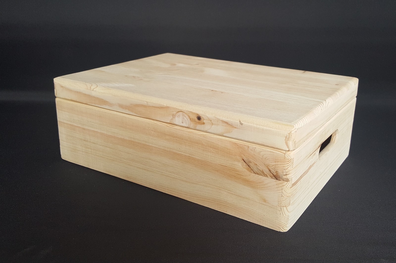 Large Wooden Boxes Plain Wood Storage Box Chest Lid Handle Keepsake ...