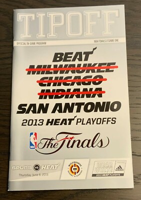 MIAMI HEAT FINALS PROGRAM VS SPURS JUNE 6 2013 LEBRON JAMES DWYANE WADE ...