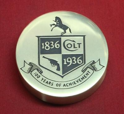 COLT Firearms Solid Brass Colt 100 Years of Achievement Paperweight 2 1 ...