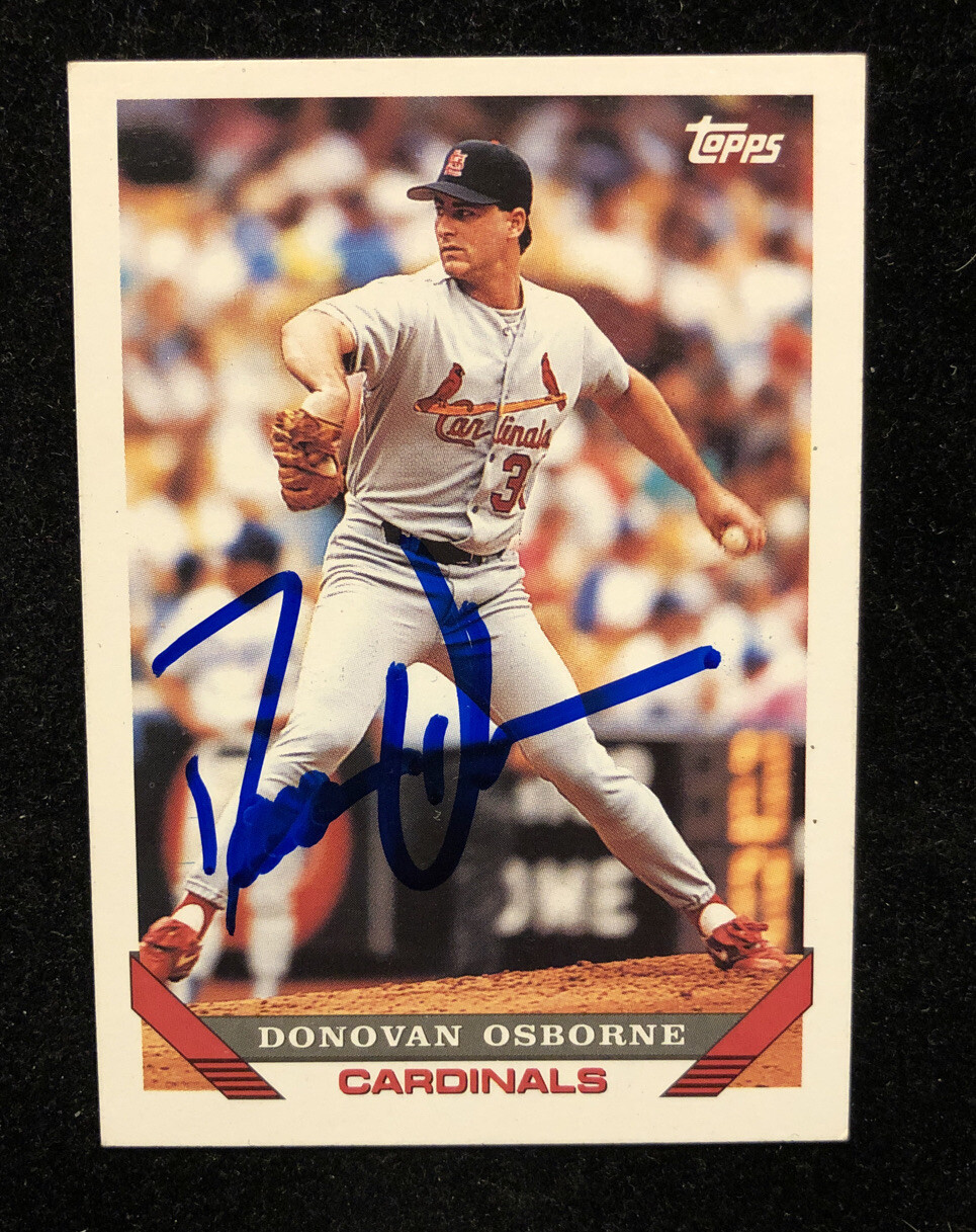 DONOVAN OSBORNE 1993 TOPPS AUTOGRAPHED SIGNED AUTO BASEBALL CARD 662 ...