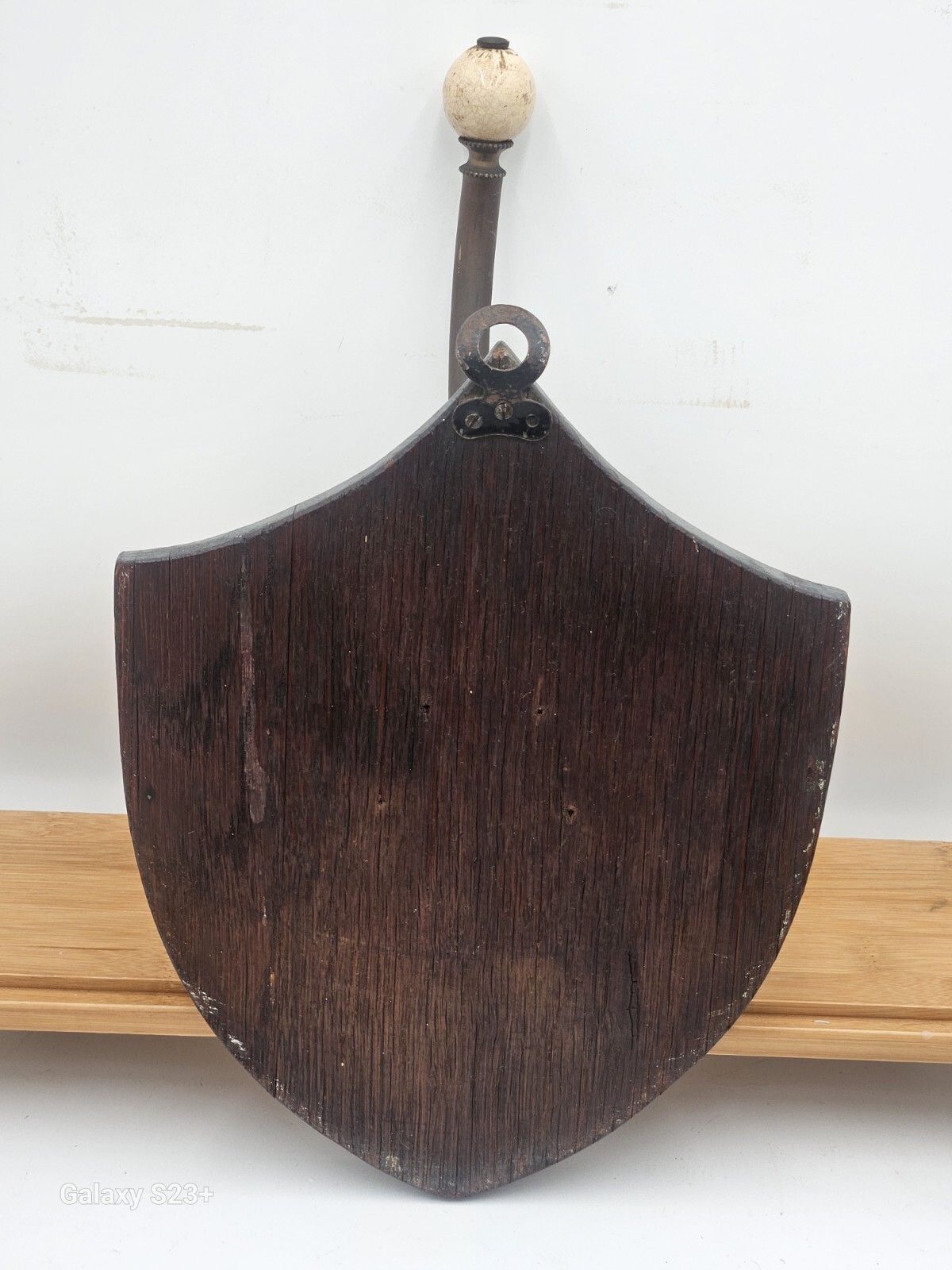 Antique C.1880's Victorian Coat Hanger Brass,Porcelai… - Gem