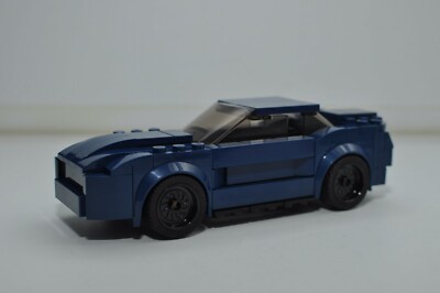 Mustang Dark Blue Car Custom Model Built with Bricks MOC | eBay