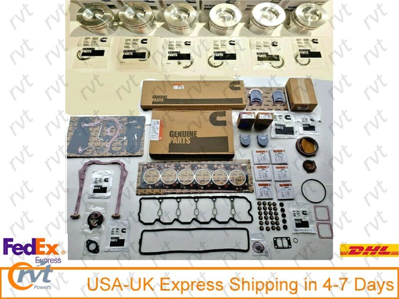 98.5 - 02 OEM Cummins REBUILD Kit w/ PISTONS MAINS RODS GASKETS 24V 5 ...