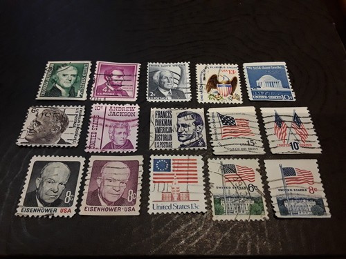 US Postage Stamps- 15 Random Stamp Assortment / US Prominent Americans ...