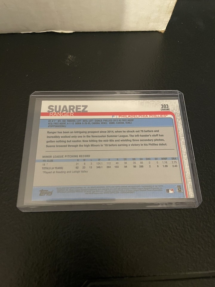 2019 Topps Chrome Sapphire Ranger Suarez RC #303 Rookie Phillies | eBay