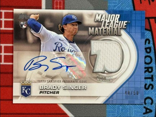 2021 Topps Major League Material Autograph Relics Gold Brady Singer RC ...