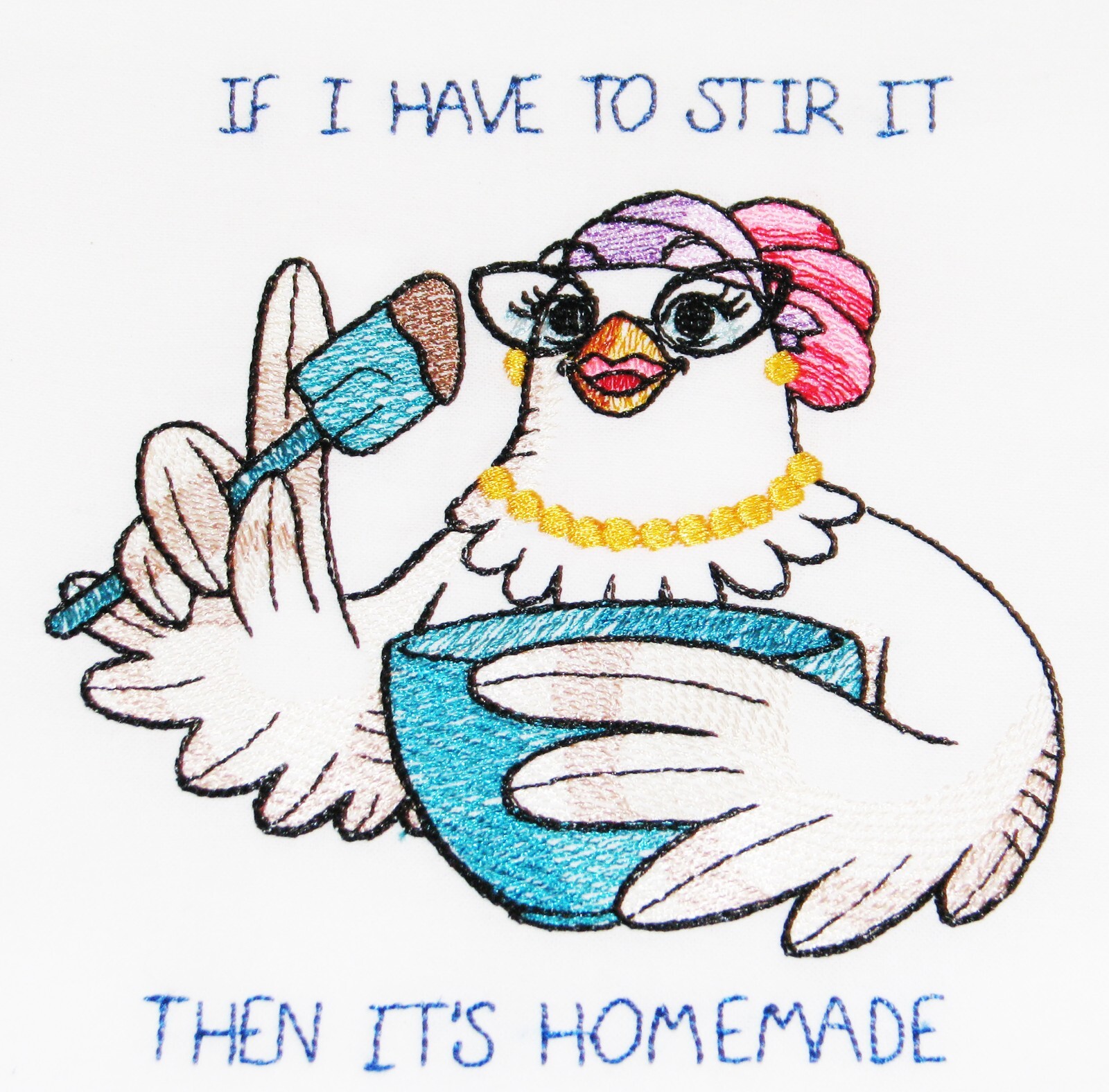 Betty Chicken Gift Funny Tea Towel, Farmhouse Embroidered Flour Sack ...