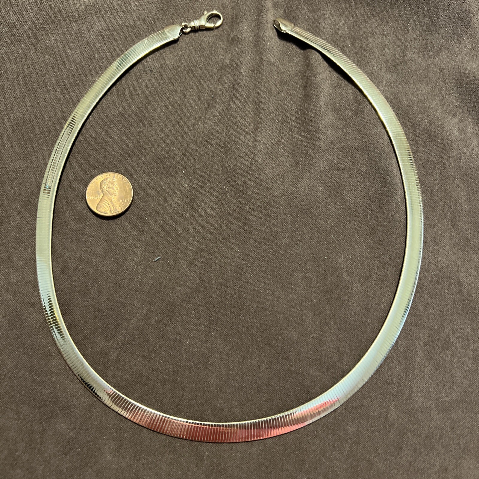 Gold Plated Italian Bronze Omega Collar Necklace - Gem