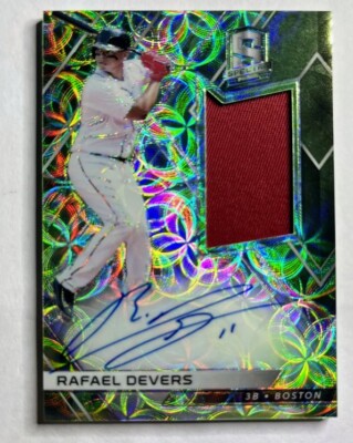 RAFAEL DEVERS 2018 Panini Spectra Rookie Card RC PATCH AUTO /25 Green ...