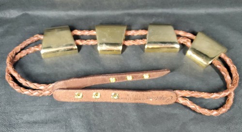CAPTIVA LEATHER CLUNKY METAL DETAIL BELT 39'' IN LENGTH GOLD COLOR SNAP ...