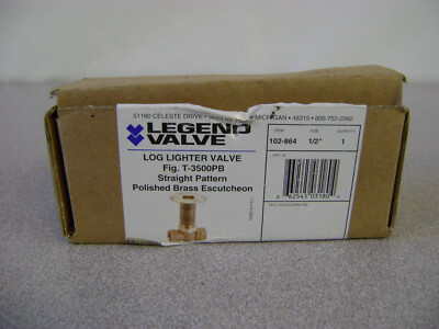 102-864 Legend 1/2" LOG LIGHTER VALVE T-3500PB 102-864 NEW FREE ...
