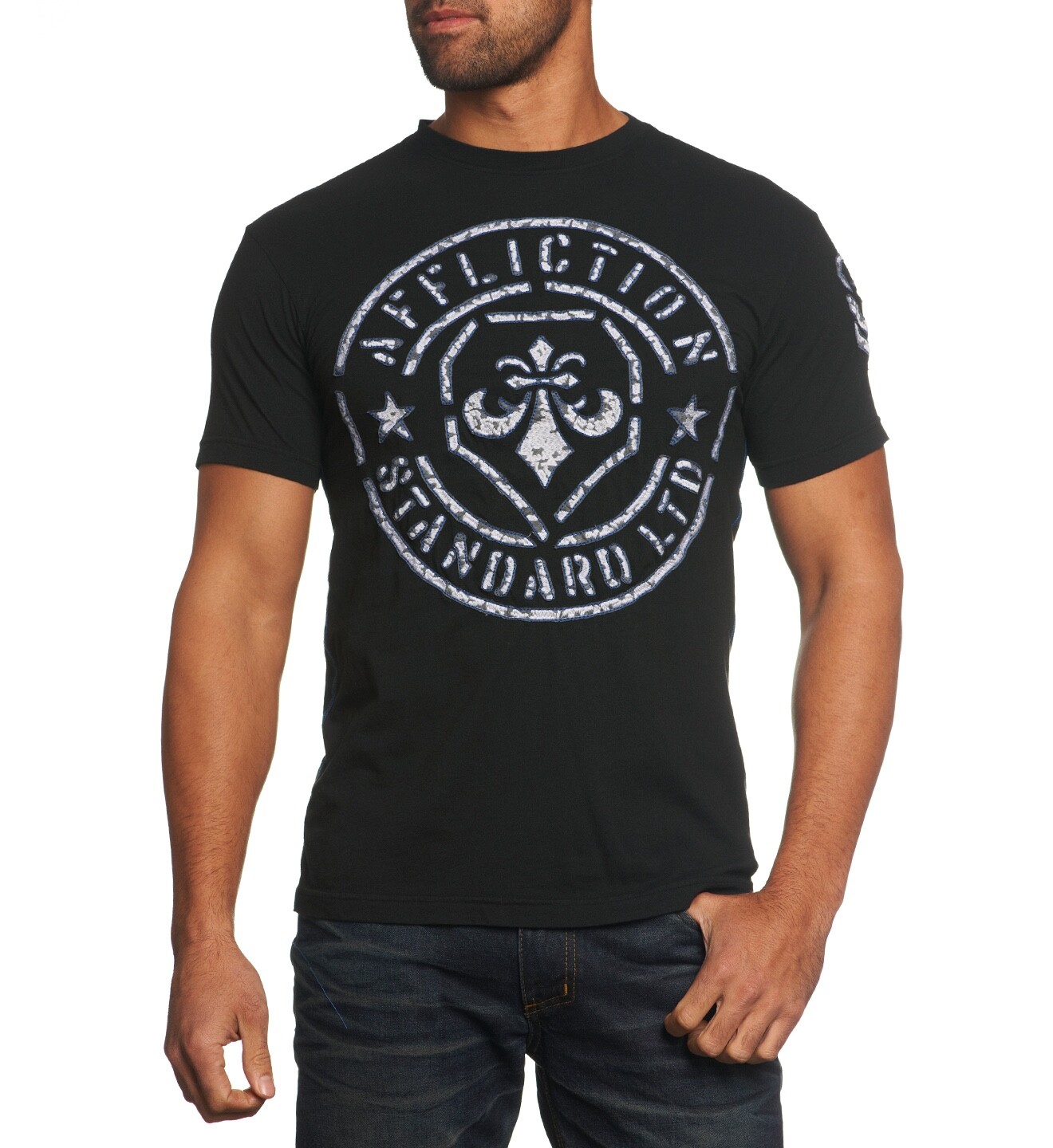 AFFLICTION MENS T-SHIRT BLK RADAR TECH SS TEE A9762 | eBay